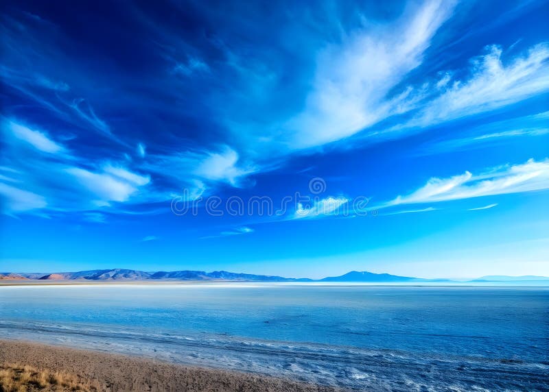 Scenic Blue View of an Empty Landscape Stock Illustration ...