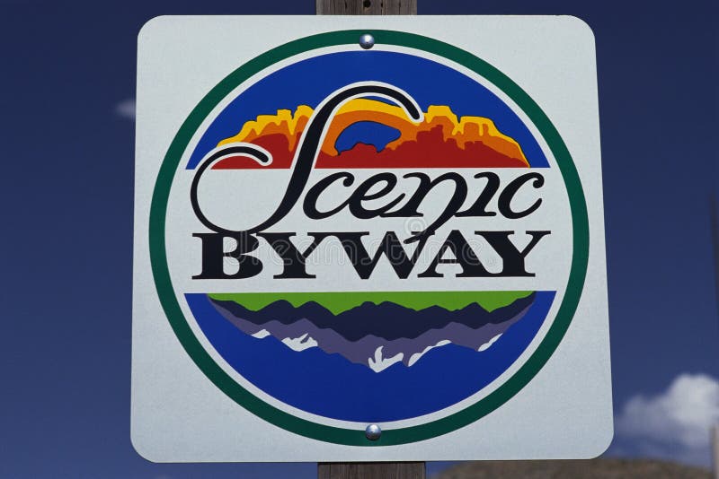 Scenic Byway road sign stock photo. Image of mountain - 23151492