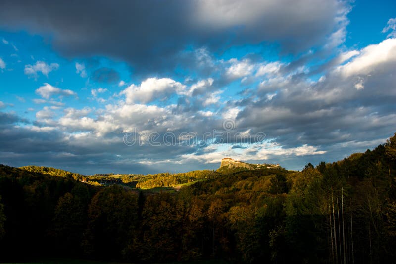 Castle in Austria at Sunset Stock Photo - Image of palace, medieval ...