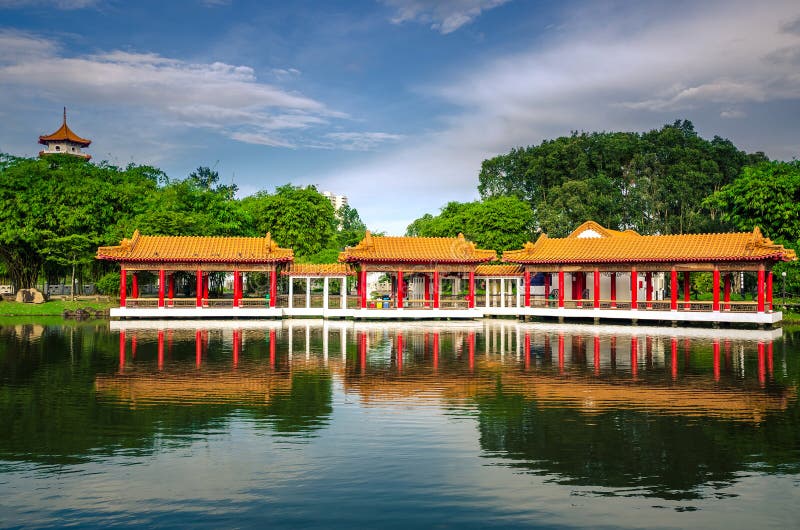 Scenic Chinese Garden Temple Stock Image - Image of eastern, asian ...