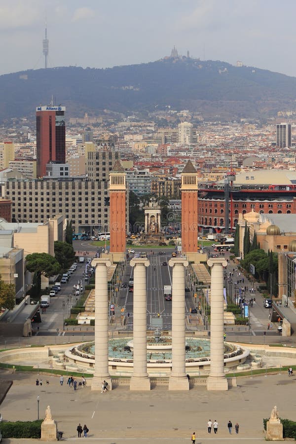 Scenic City View of Barcelona Featuring an Architectural Centerpiece ...