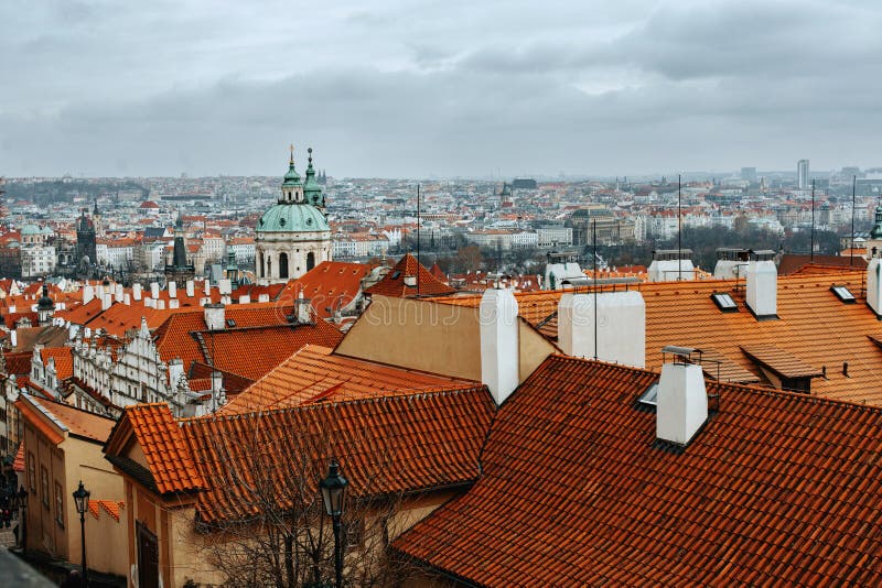 A Scenic Cityscape of Prague Stock Image - Image of tradition ...
