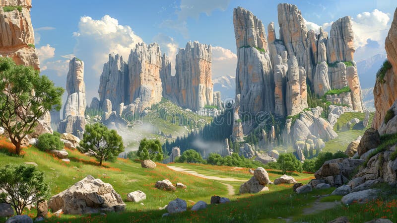 Scenic Close Up of River Winding through Rugged Mountain Valley with ...