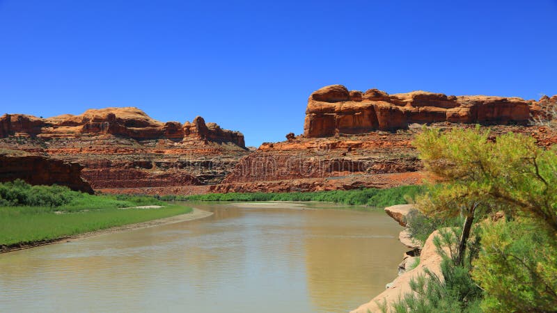 Colorado River Landscape in Utah Stock Photo - Image of reflection ...