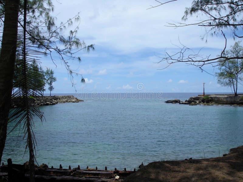 Cove in the Coast of Angaur, and Island in Palau Stock Photo - Image of ...