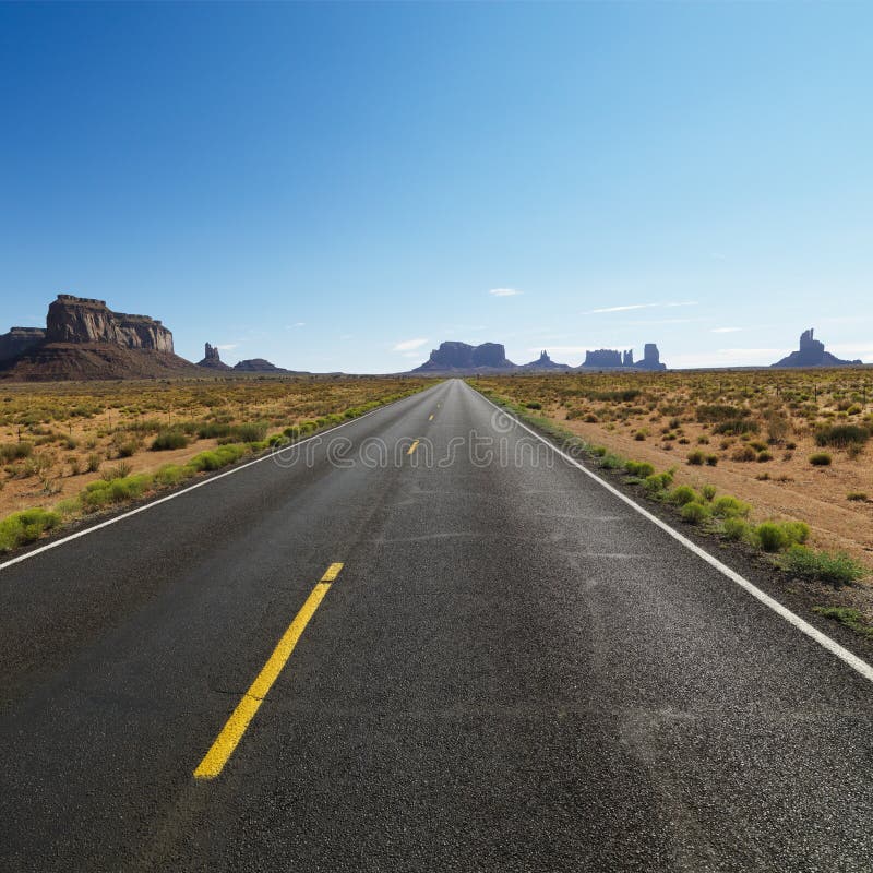 Scenic desert road. stock photo. Image of center, landscape - 4487510