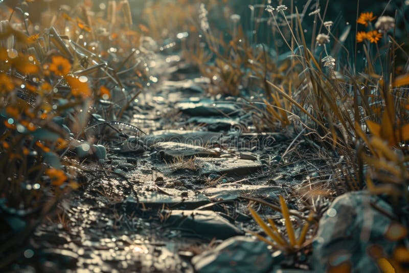 A Scenic Dirt Path in a Rural Field, Ideal for Nature Themes Stock ...