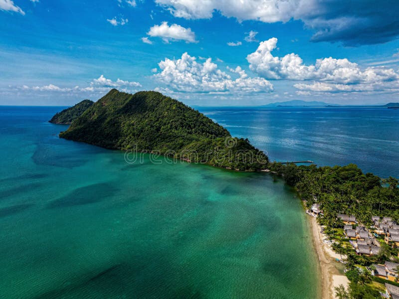 Scenic Display Peninsula Surrounded by Turquoise Ocean Water Under a ...