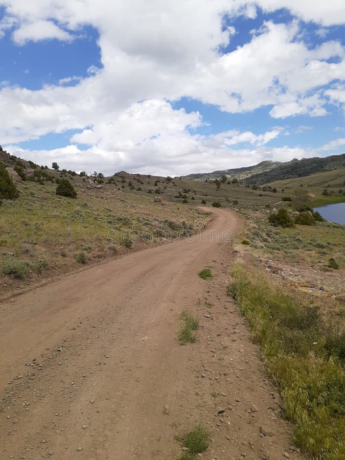 Scenic Drive Backroads of Wyoming Stock Image - Image of valley ...