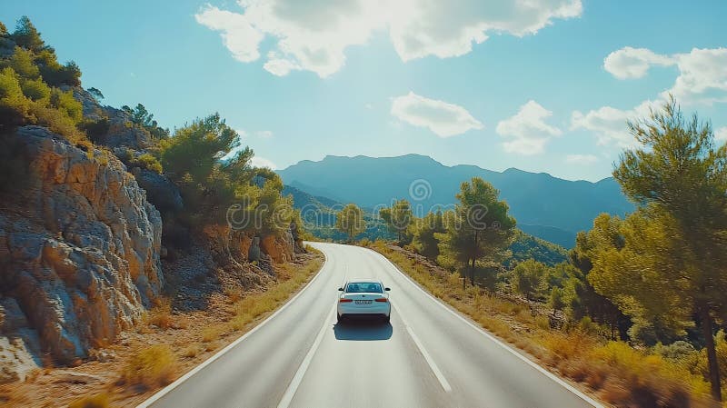 Scenic Drive Mountain Road Illustration Stock Illustration ...