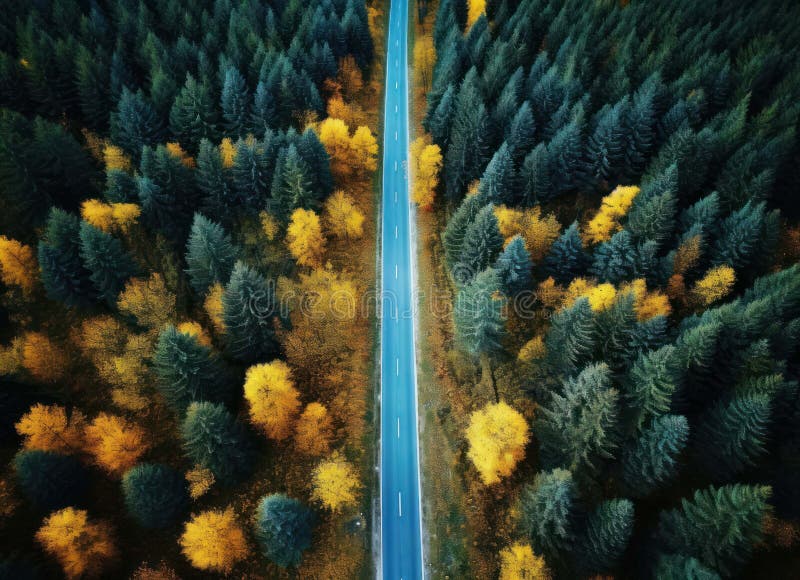 Scenic Empty Road Top View Landscape Background Stock Illustration ...