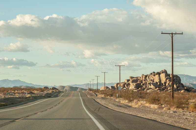 Scenic Empty Rural Road in Southeastern California Stock Image - Image ...