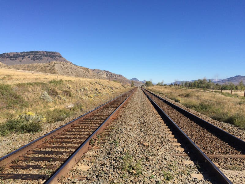 Scenic Fall Walk on the Train Tracks Stock Image - Image of walk ...