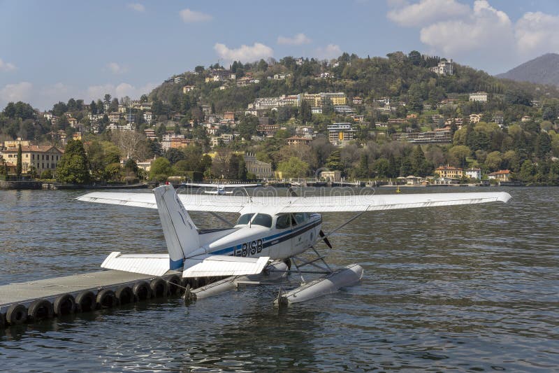 A Scenic Flight Plane on the Lake Como Editorial Stock Photo - Image of ...
