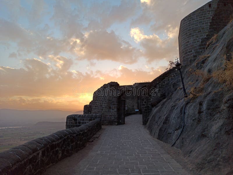 Scenic Fort Wall with Evening Skyline Stock Image - Image of hill ...