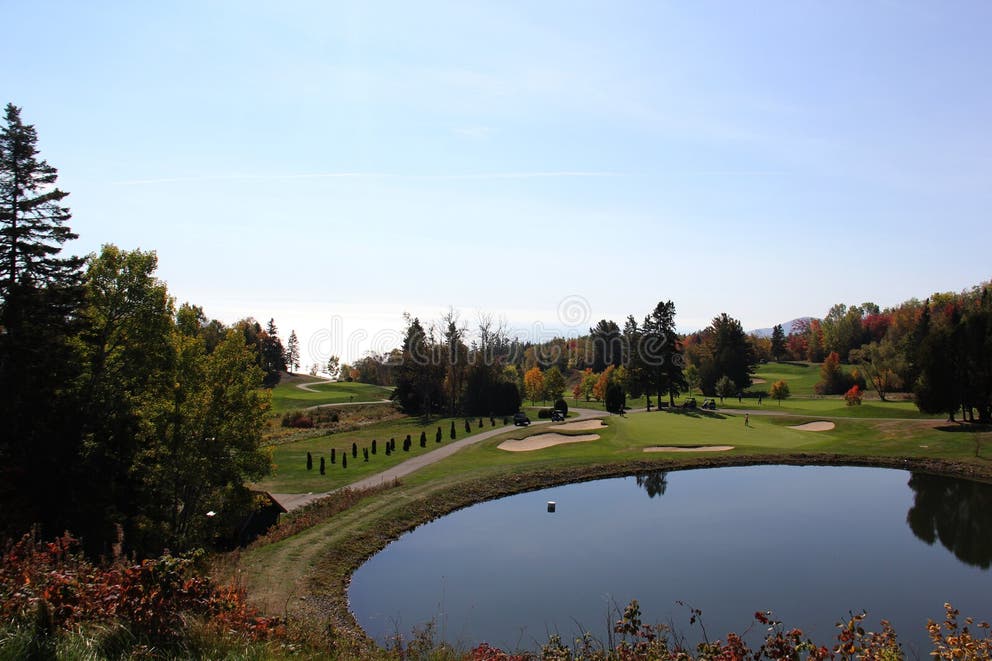 Scenic Golf Holes in the Fall Season Stock Photo - Image of fairway ...