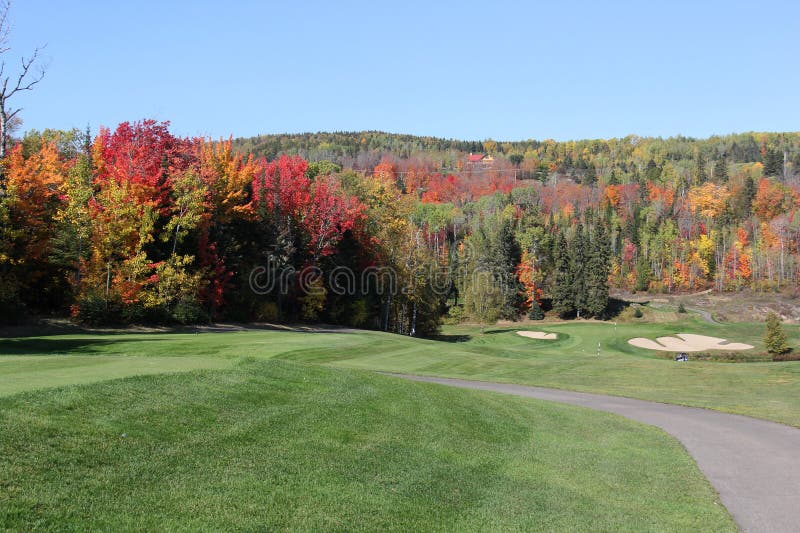 Scenic Golf Holes in the Fall Season Stock Photo - Image of beautiful ...