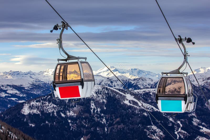 Scenic Gondola Ride in Mountains Stock Photo - Image of engineering ...