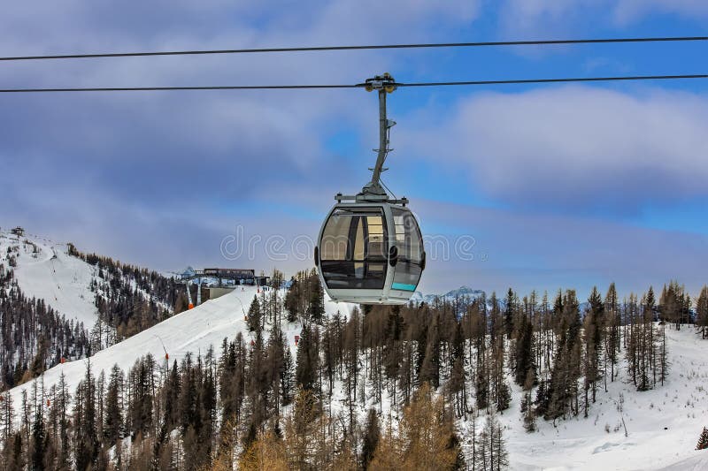 Scenic Gondola Ride in Mountains Stock Photo - Image of outdoors ...