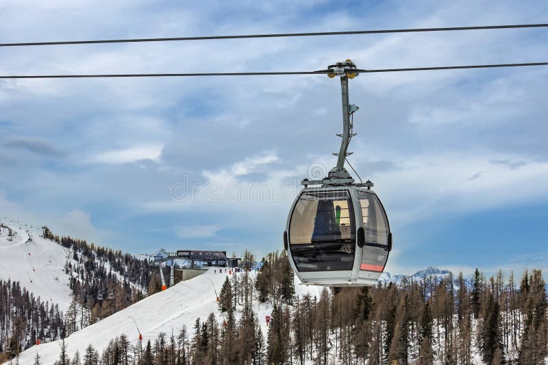 Scenic Gondola Ride in Mountains Stock Photo - Image of hanging, ride ...