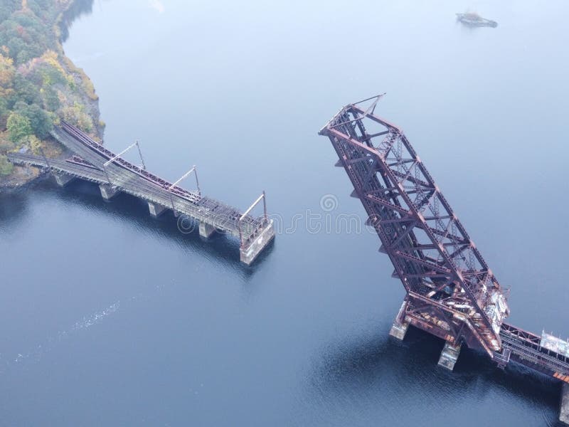 Scenic High-angle View of the Crook Point Bascule Bridge Stock Image ...