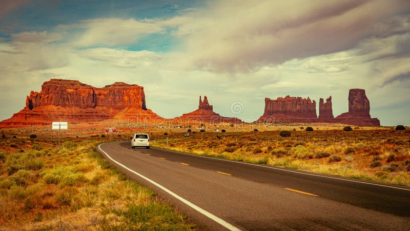 Scenic Highway through the Monument Valley, USA Stock Photo - Image of ...