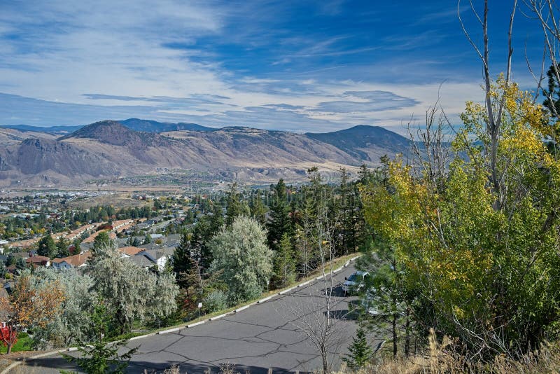 Scenic Hillside View Overlooking Valley and Mountains Stock Image ...