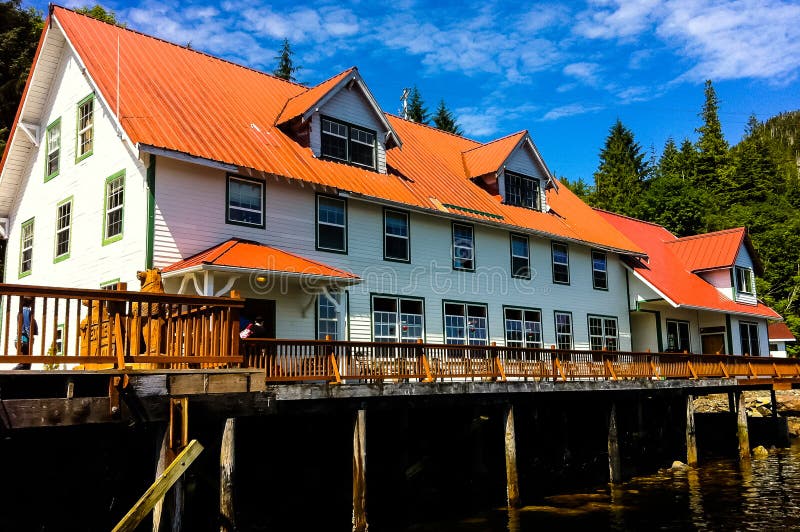 Scenic House Near Water and Mountains Stock Image - Image of mountains ...