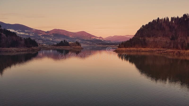 Scenic Image of Lake at Sunset with Nice Colour Stock Image - Image of ...