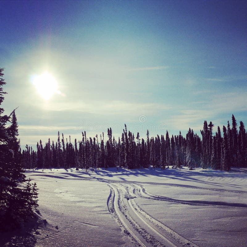 Snowmobile Sunset stock photo. Image of light, orange - 1881182