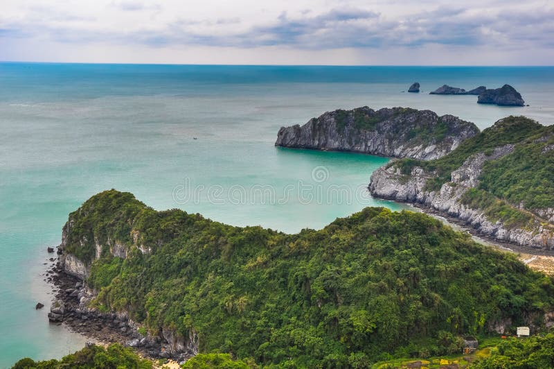 Scenic Lagoon on the Island of Cat Ba Stock Image - Image of landscape ...