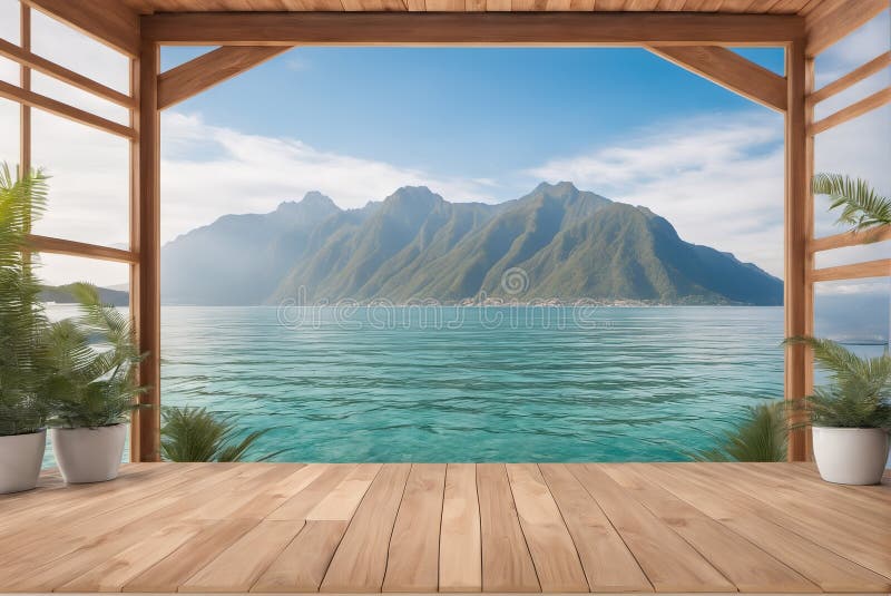 Scenic Lake District Sunny Weather Background Display Stand Stock ...