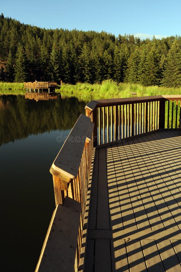Scenic Lake Wood Deck stock image. Image of wood, lake - 36737981