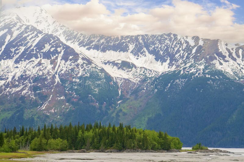 Scenic Landscape of the Alaskan Mountain Range Stock Image - Image of ...