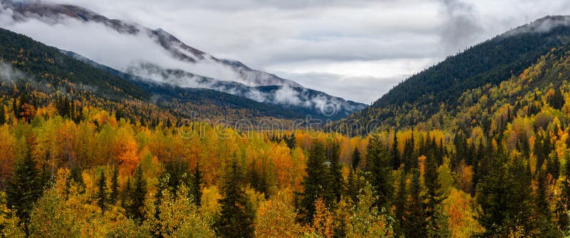 Scenic Landscape in Autumn Time in Alaska Countryside Stock Image ...