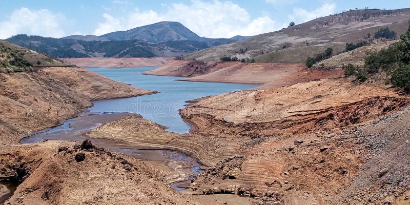 Scenic Landscape of Back Side of Dam Stock Photo - Image of terrain ...