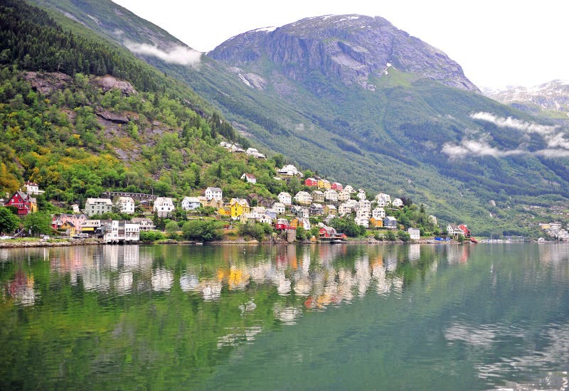 Odda Town in Norway stock image. Image of outdoors, city - 36068967