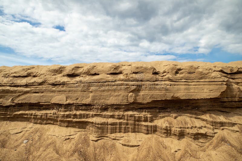 Scenic Landscape. Sandy Shore. Sand Rock Stock Image - Image of natural ...