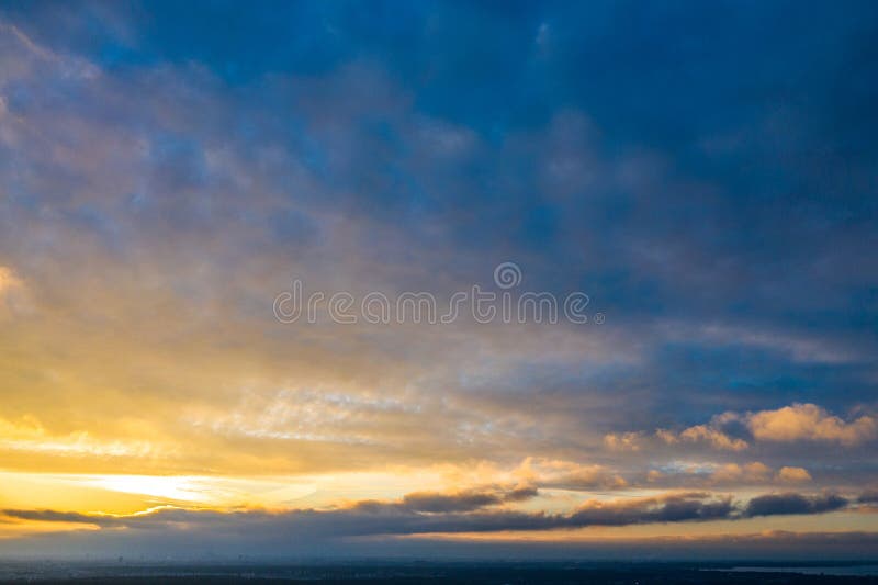 Scenic Landscape of Sunset Sky Above Sea. Stock Image - Image of beach ...