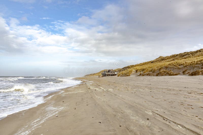 Scenic Landscape in Sylt with Ocean, Dune and Empty Beach Stock Image ...