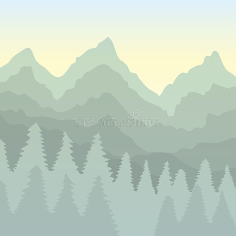 Scenic Landscape. Vector Illustration Decorative Design Stock Vector ...