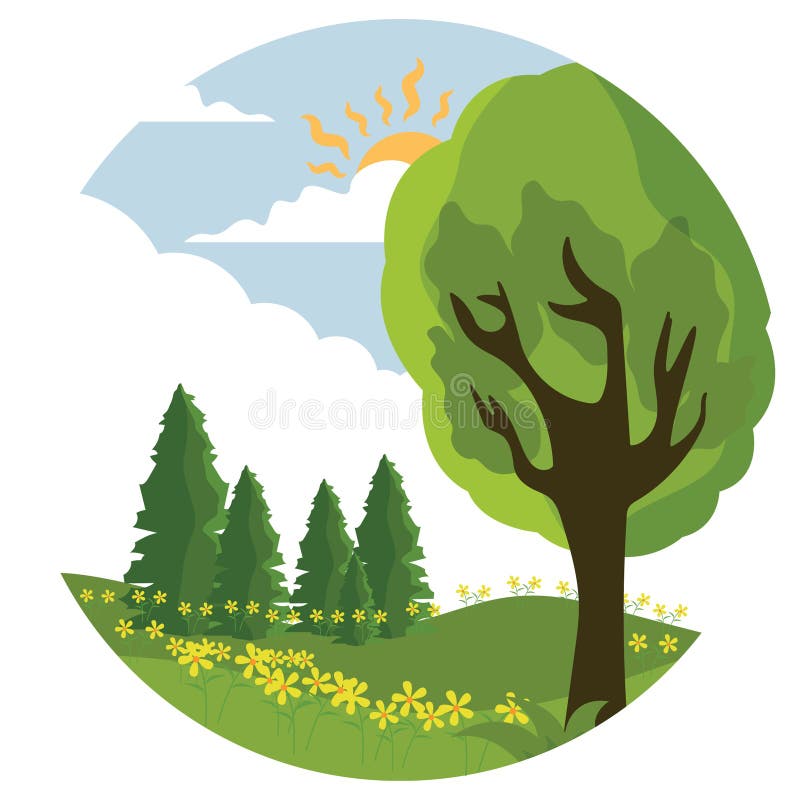 Scenic Landscape. Vector Illustration Decorative Design Stock Vector ...