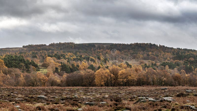 Scenic Landscape View from Owler Tor in Peak District in Enlgand during ...