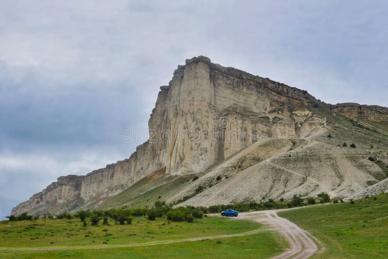 Scenic Landscape of the White Rock Mount Stock Photo - Image of hill ...