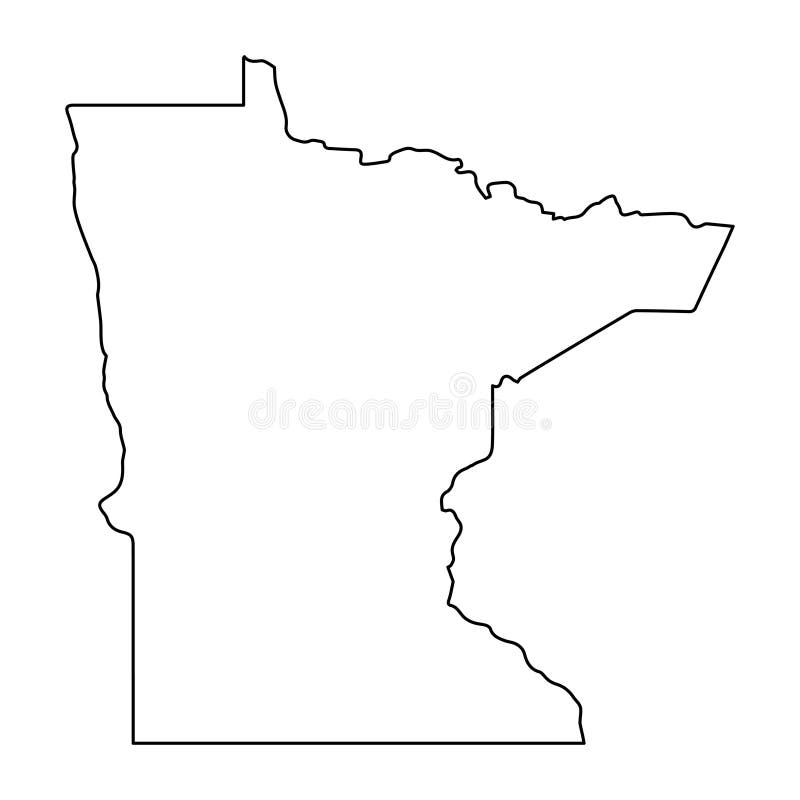 Scenic Minnesota Outline with Lakes and Forests in Black Stock Vector ...