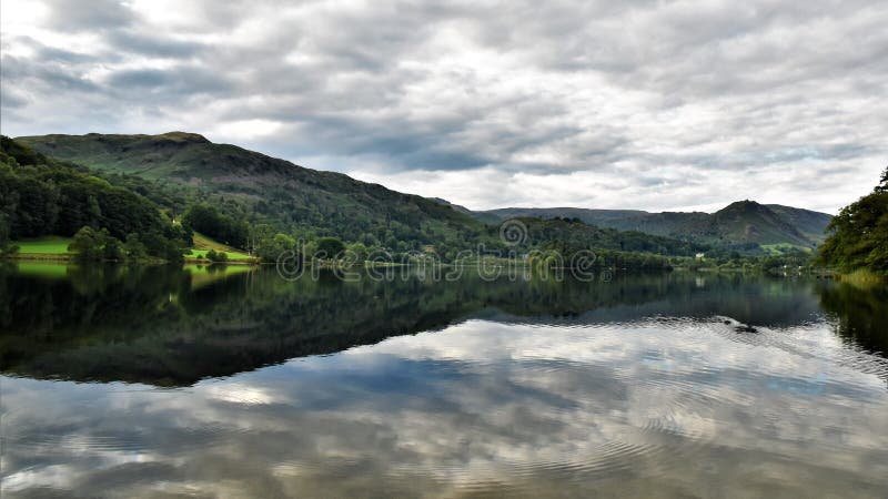 Scenic Mountain Lake with Reflections Stock Photo - Image of peak, tree ...