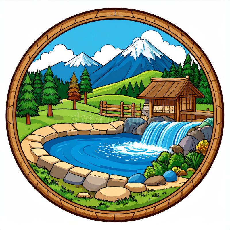 Waterfall Cabin Stock Illustrations – 1,772 Waterfall Cabin Stock ...