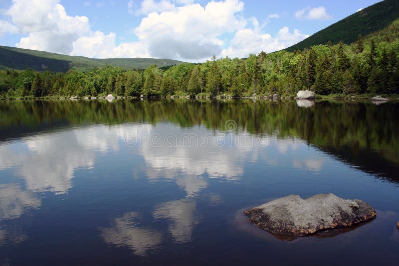 Scenic Mountain Pond with Reflection of Sky Stock Image - Image of ...