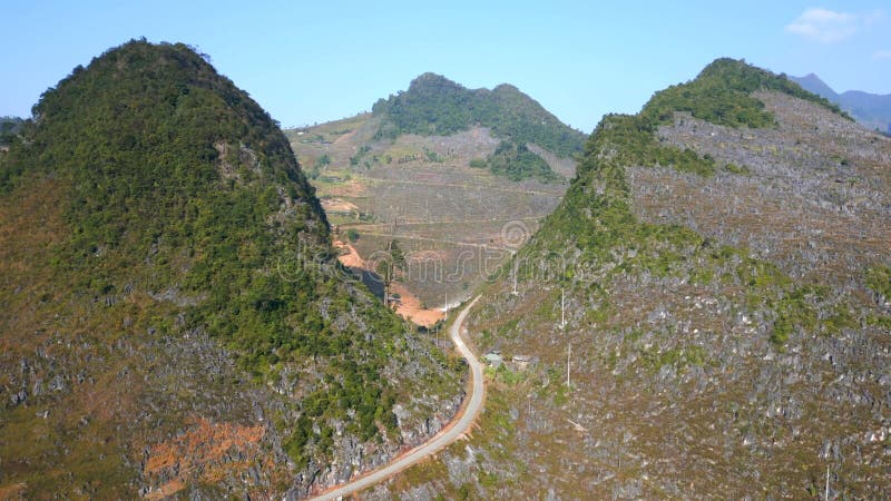 Scenic Mountain Road on the Ha Giang Loop, North Vietnam Stock Video ...