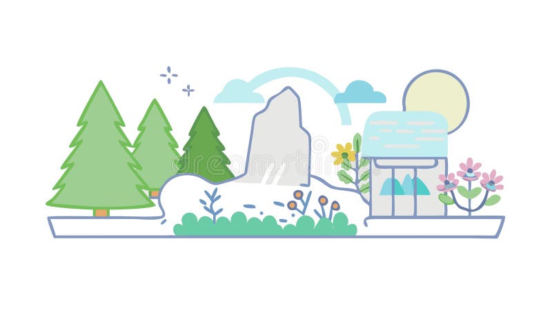 Scenic Nature Path through a Peaceful Forest, Vector Design Generative ...